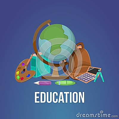 Cartoon Education Poster Vector Illustration | CartoonDealer.com #72664248