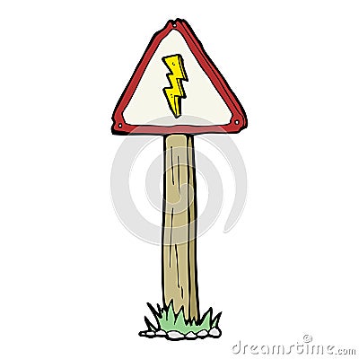 Cartoon Electrical Warning Sign Royalty-Free Stock Image ...