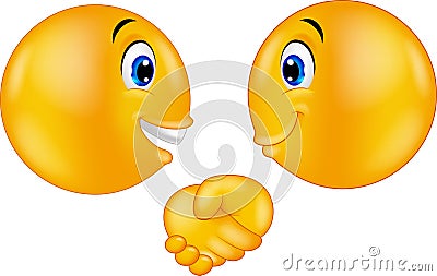 Cartoon Emoticons Shaking Hands Stock Vector - Image: 46948411