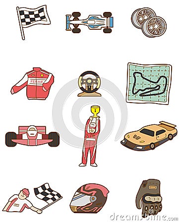 Cartoon F1 Car Icon Vector Illustration | CartoonDealer.com #17884064