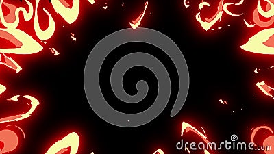 Cartoon Fire Red Color Comic Fire Pop Art Background Alpha Channel ...