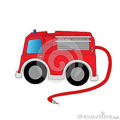 Cartoon Firetruck Vector Illustration | CartoonDealer.com #7608016