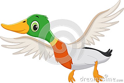Cartoon Flying Duck Stock Vector - Image: 72178597