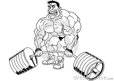 Cartoon Funny Bodybuilder Vector Illustration | CartoonDealer.com #48730384