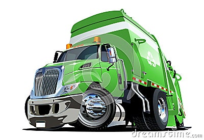 Cartoon Garbage Truck Vector Illustration | CartoonDealer.com #96322504