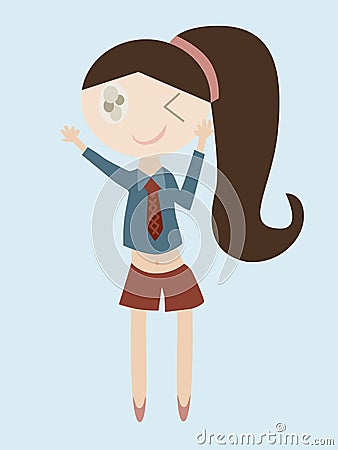Cartoon Of Girl Bye Hand Royalty Free Stock Photography - Image: 30321667