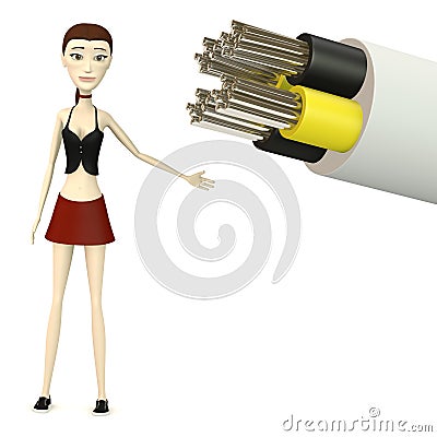 Cartoon Girl With Cable Stock Photo | CartoonDealer.com #31044414