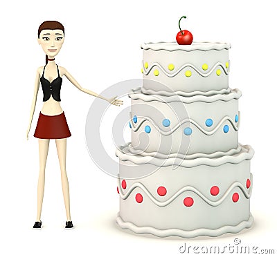 Cartoon Girl With Cake Royalty-Free Stock Photo | CartoonDealer.com ...