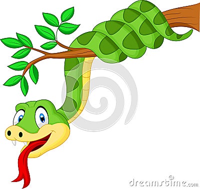 Green Snake Queen cartoon stock illustration. Illustration of animal ...