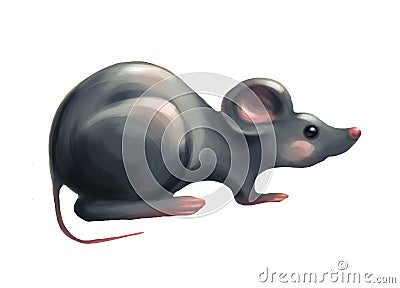 Cartoon Grey Mouse Stock Illustration - Image: 61481829