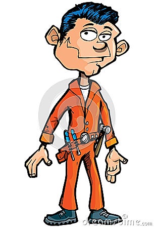 Cartoon Handyman With Tools Stock Image - Image: 19317291