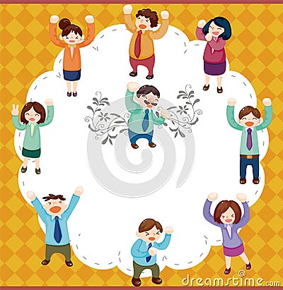 Cartoon Happy Office Workers Card | CartoonDealer.com #22504831