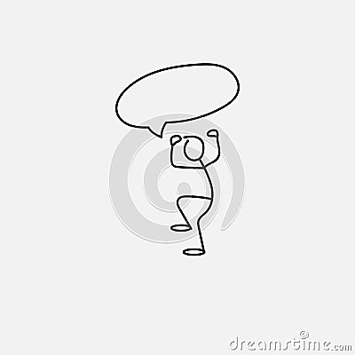 Cartoon Icon Of Sketch Stick Figure Angry Royalty-Free Stock ...