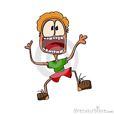 Cartoon Illustration Of A Screaming Boy Stock Illustration - Image ...