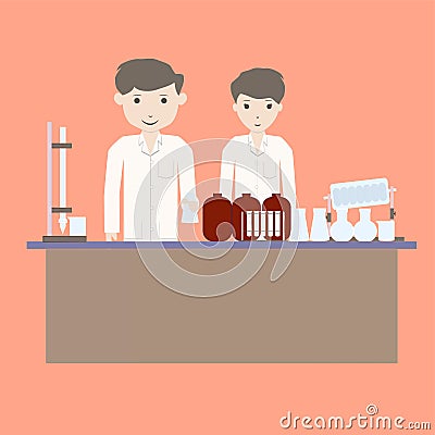 Cartoon Illustration Of Students And Laboratories | CartoonDealer.com ...