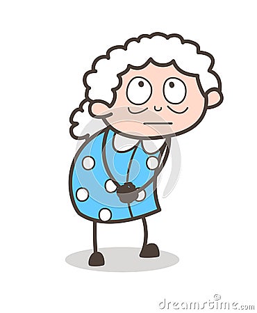 Cartoon Innocent Granny Face Expression Vector Illustration Stock Photo ...