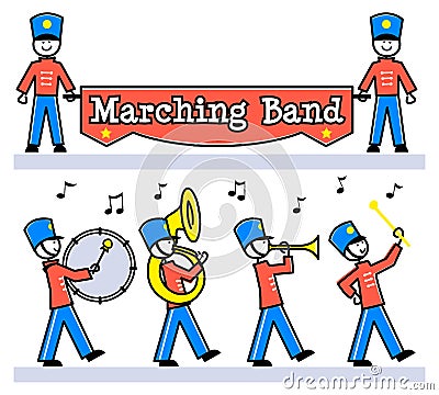 Cartoon Kids Marching Band/eps | CartoonDealer.com #23332677
