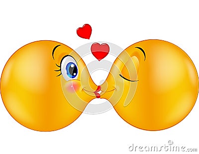 Cartoon Kissing Emoticon Stock Vector - Image: 46948231