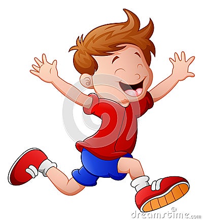 Cartoon Little Boy Running Vector Illustration | CartoonDealer.com ...