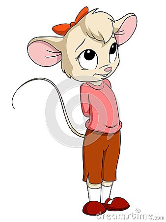 Cartoon Little Mouse Female In Pink Blouse | CartoonDealer.com #27292387