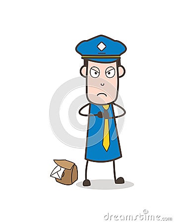 Cartoon Mailman In Aggressive Mood Vector Royalty-Free Stock Image ...