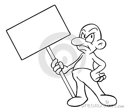 Cartoon Man With Blank Sign Vector Illustration | CartoonDealer.com ...