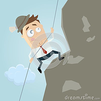 Cartoon Man Climbing A Mountain Royalty Free Stock Photos - Image: 32880818