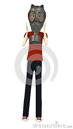 Cartoon Man With Gas Mask Royalty-Free Stock Photography ...