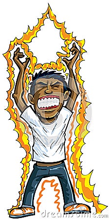 Cartoon Of Man Getting Energy Stock Image - Image: 24394241