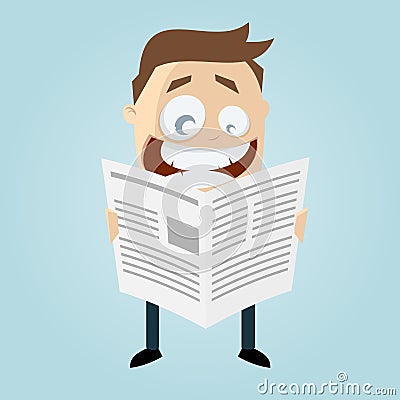 Cartoon Man Is Reading A Newspaper Stock Vector - Image: 38976661