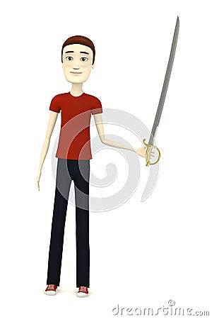 Cartoon Man With Sabre Royalty-Free Stock Image | CartoonDealer.com ...