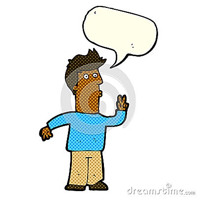 Cartoon Man Signalling With Hand With Speech Bubble Royalty-Free Stock ...