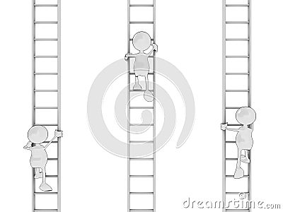 Cartoon Men Climbing Ladders Stock Photo | CartoonDealer.com #9704622