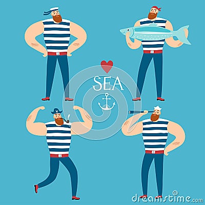 Cartoon Mighty Sailors Set | CartoonDealer.com #89698283