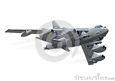 Cartoon Bomber B-52 Stratofortress Vector Illustration | CartoonDealer ...