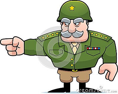 Cartoon Military General Pointing Stock Vector - Image: 51421807