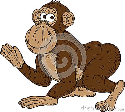 Cartoon Monkey Waving Stock Illustration | CartoonDealer.com #18484429