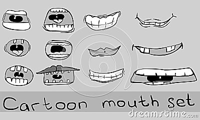 Cartoon Mouth Set Vector Illustration | CartoonDealer.com #22367012