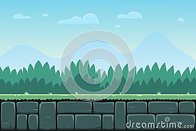 Cartoon Nature Landscape For Game Background. | CartoonDealer.com #70098703