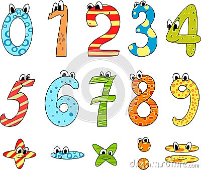 Cartoon Numbers Stock Vector - Image: 56142377