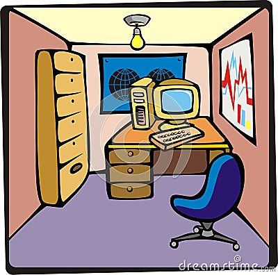 Cartoon Office Stock Photo - Image: 7704060