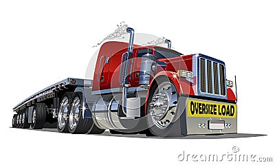 Cartoon Oversize Load Transporter Vector Illustration | CartoonDealer ...