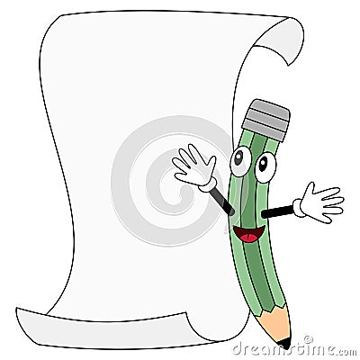 Cartoon Pencil And Paper Stock Photography - Image: 9515992