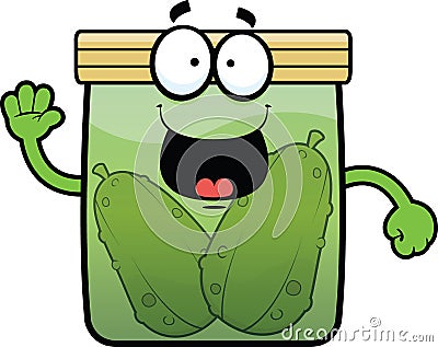 Cartoon Pickle Jar Happy Stock Vector - Image: 44597496