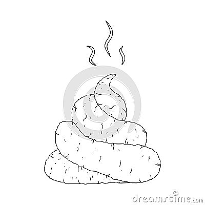 Cartoon Poop, Outline Isolated On White Background Vector Illustration ...