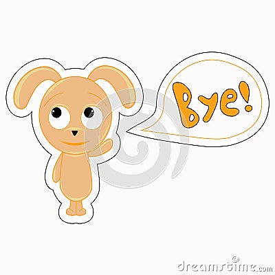 Cartoon Rabbit Says Bye Stock Vector - Image: 60958428