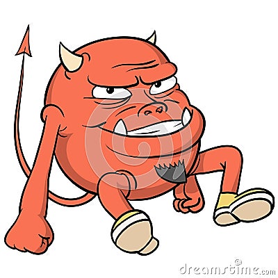 Cartoon Red Devil In Shoes Vector Illustration | CartoonDealer.com ...