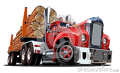 Cartoon Retro Logging Truck | CartoonDealer.com #115893527