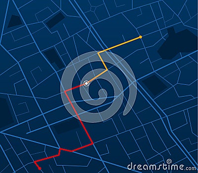 Cartoon Route Dashboard And City Map Concept. Vector | CartoonDealer ...