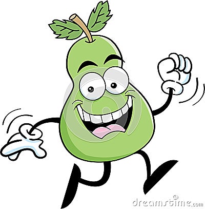 Cartoon Running Pear Stock Photo - Image: 32507550